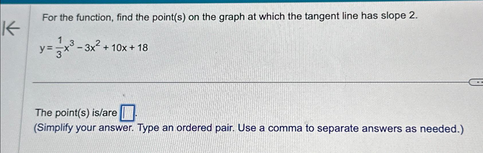 Solved For the function, find the point(s) ﻿on the graph at | Chegg.com