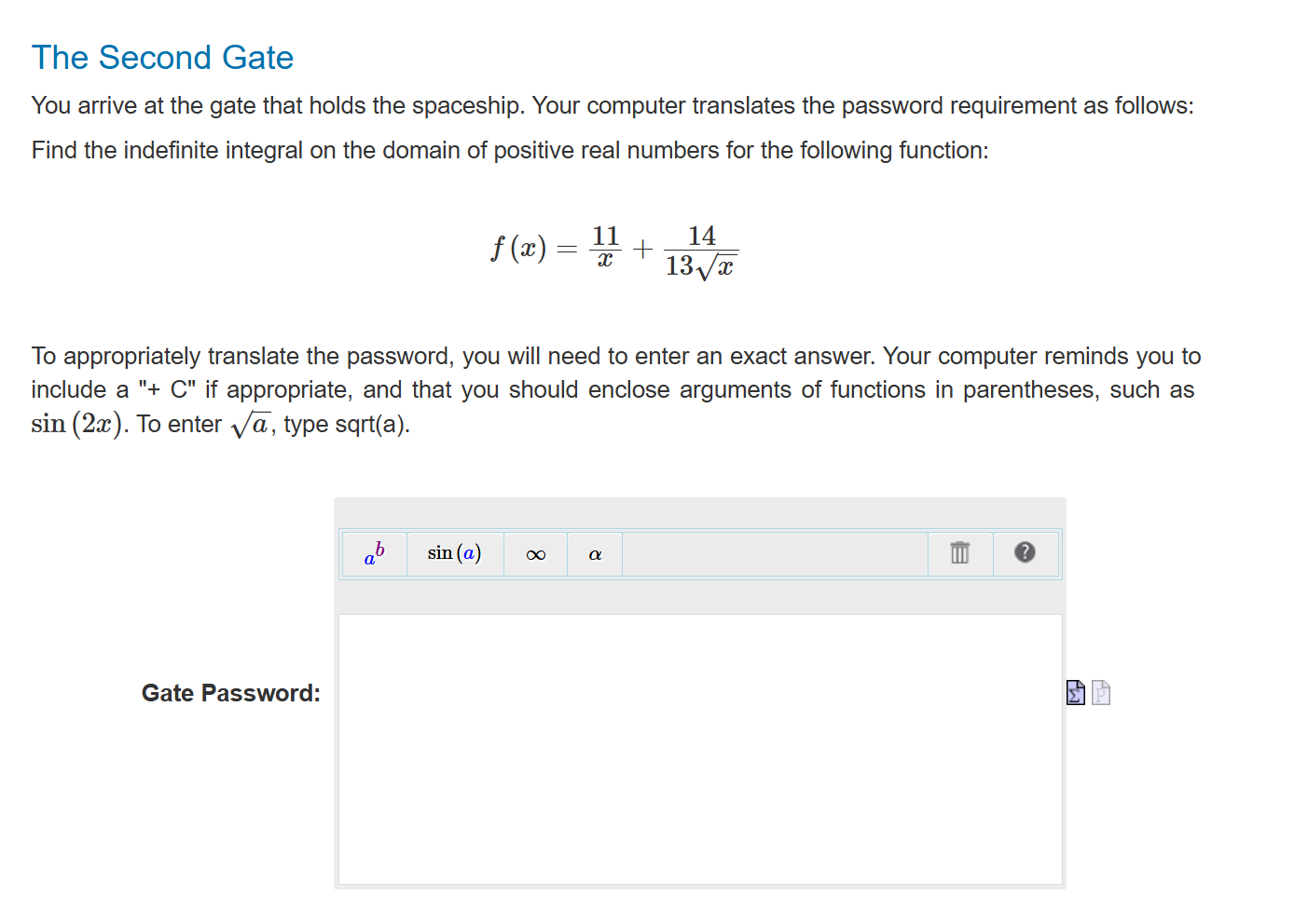 Solved The Second GateYou arrive at ﻿the gate that holds the | Chegg.com