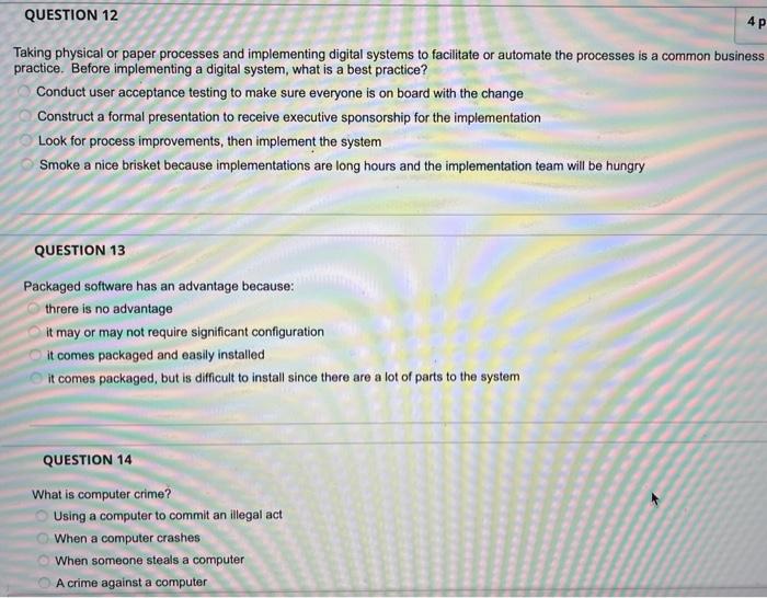 Solved Taking physical or paper processes and implementing | Chegg.com