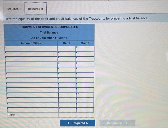 Solved The following events apply to Equipment Services | Chegg.com