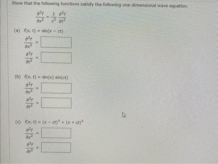 Solved Show that the following functions satisfy the | Chegg.com