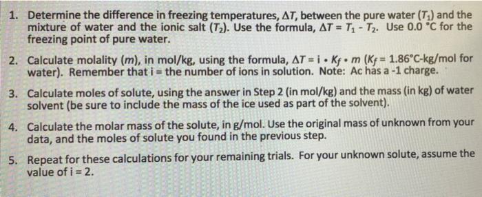 Solved Lab Report: Freezing Point Depression Freezing Point | Chegg.com