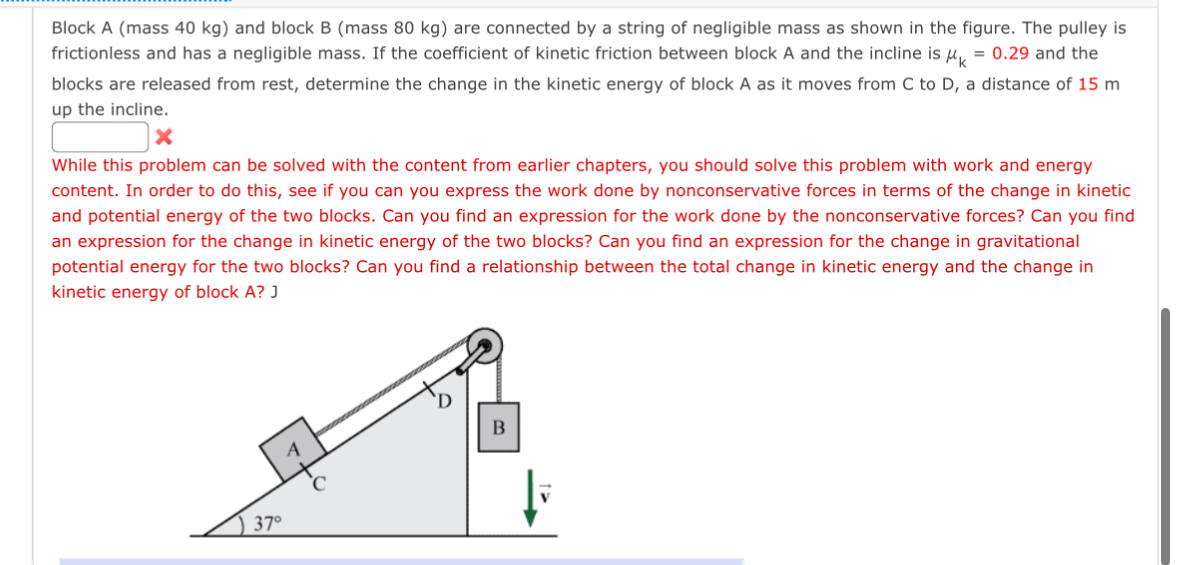 Solved Block A (mass 40 ﻿kg ) ﻿and block B (mass 80 ﻿kg ) | Chegg.com