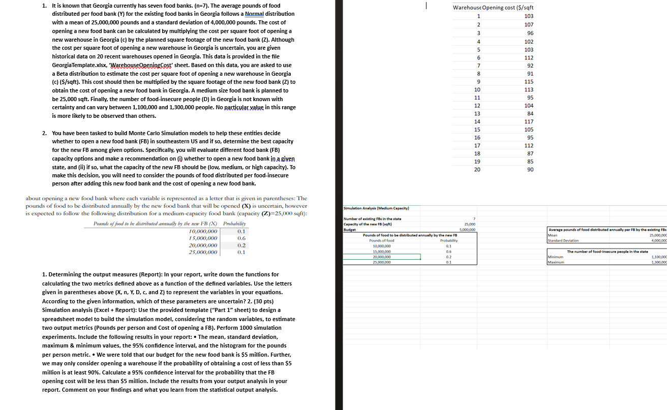 Perform the Monto Carlo Simulation, using the | Chegg.com