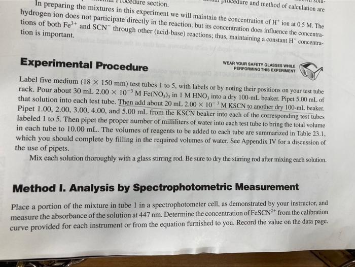 Solved Name Section Experiment 23 Data and Calculations: | Chegg.com