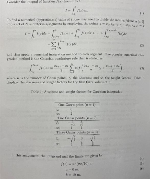 Solved Consider the integral of function f(x) from a to b | Chegg.com