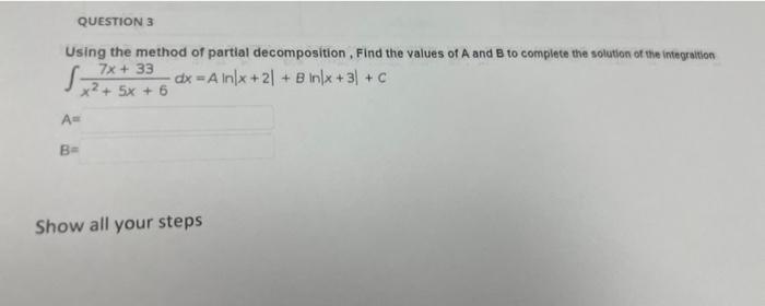 Solved Using the method of partial decomposition. Find the | Chegg.com