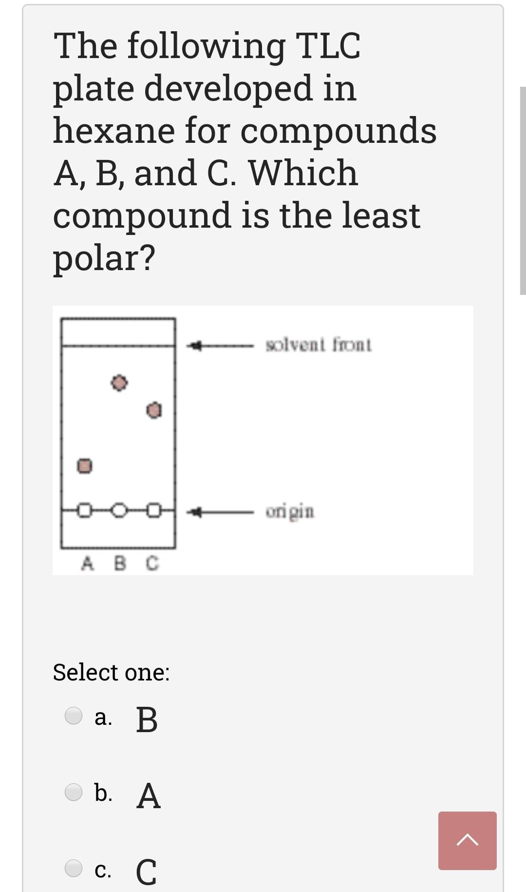 Solved The following TLC plate developed in hexane for | Chegg.com