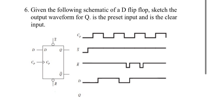 Solved 6 Given The Following Schematic Of A D Flip Flop