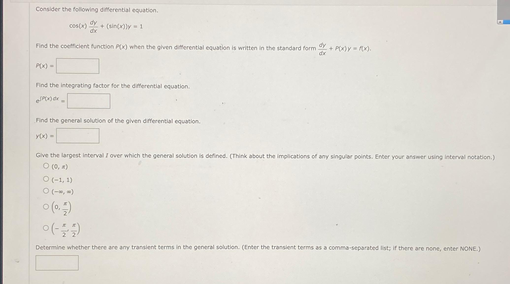 Solved Consider The Following Differential Chegg
