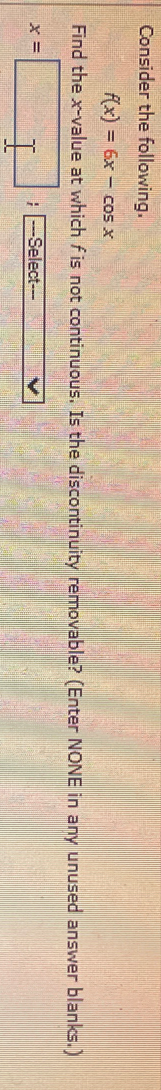 Solved Consider the following.f(x)=6x-cosxFind the x-value | Chegg.com