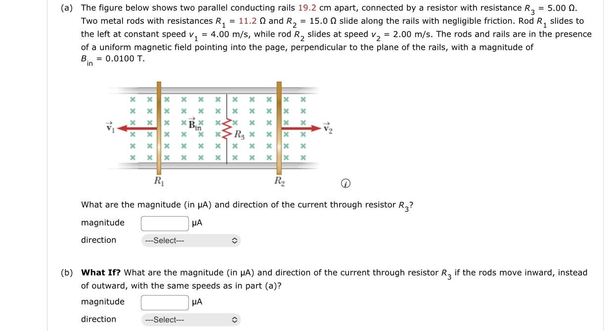 Solved (a) ﻿The figure below shows two parallel conducting | Chegg.com