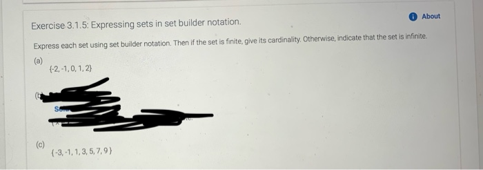 Solved Exercise 3.1.5: Expressing sets in set builder | Chegg.com