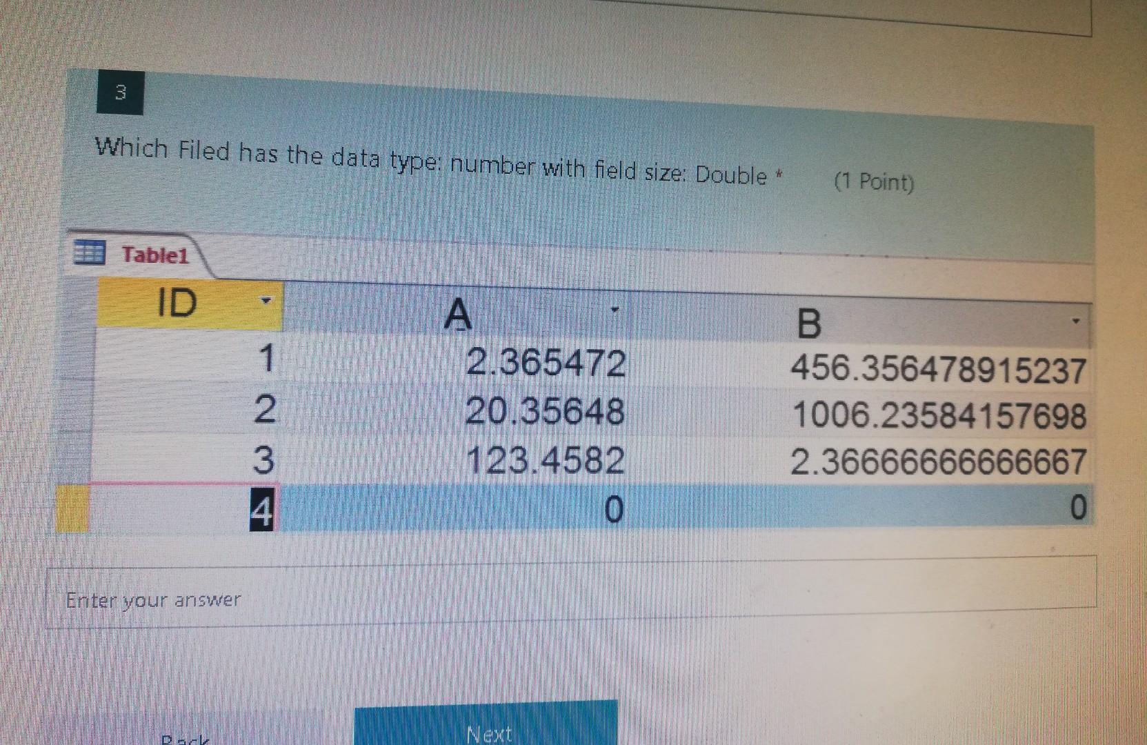Solved Which Filed has the data type: number with field | Chegg.com