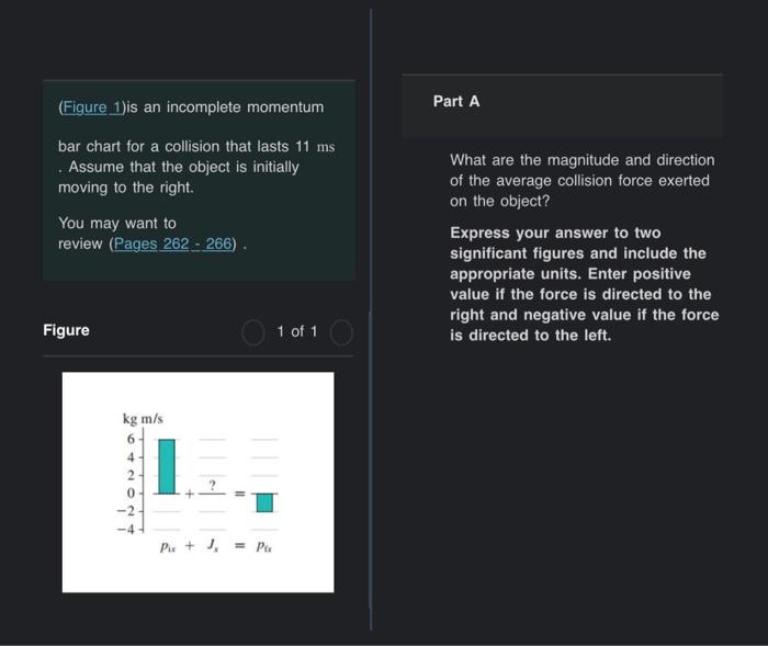 Solved Part A (Figure 1 is an incomplete momentum bar chart | Chegg.com