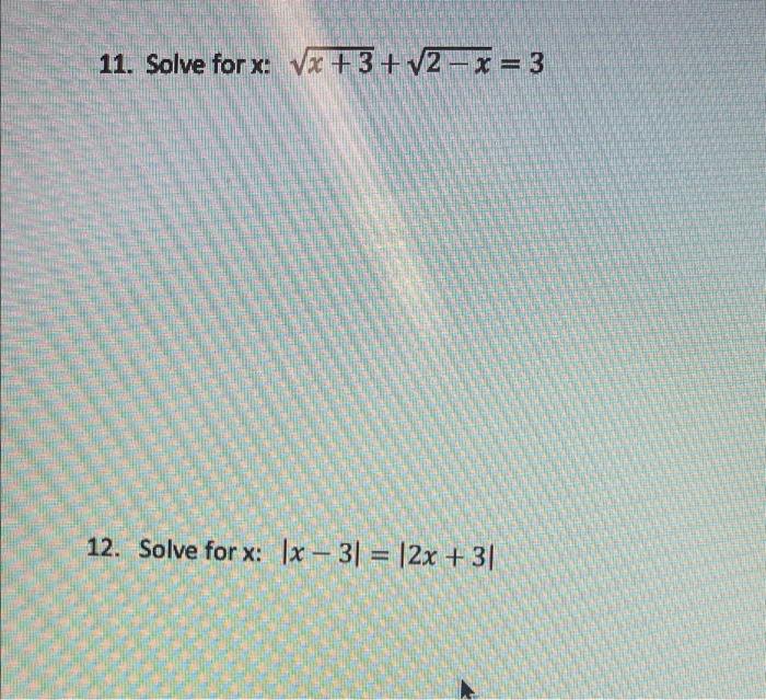 Solved 2x 9 X 9 Solve For X 2 4 12 10 Solve Chegg