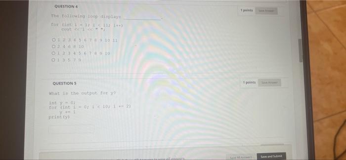 Solved QUESTION 4 The following loop displays for tinti- | Chegg.com
