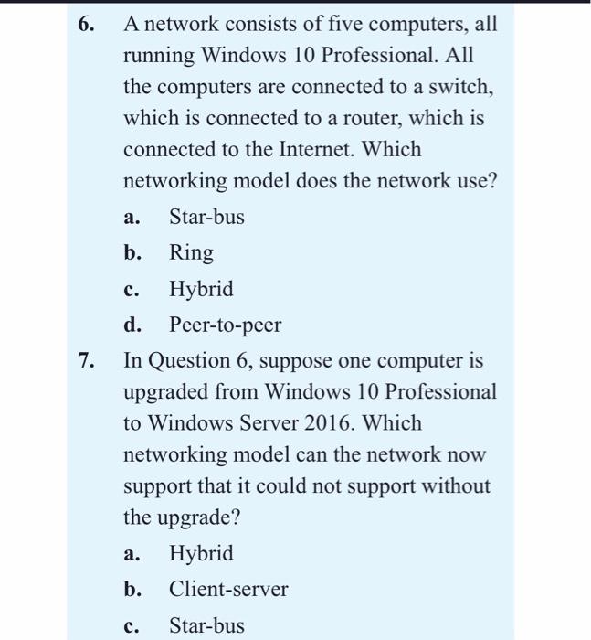 Solved 6. c. A network consists of five computers, all | Chegg.com