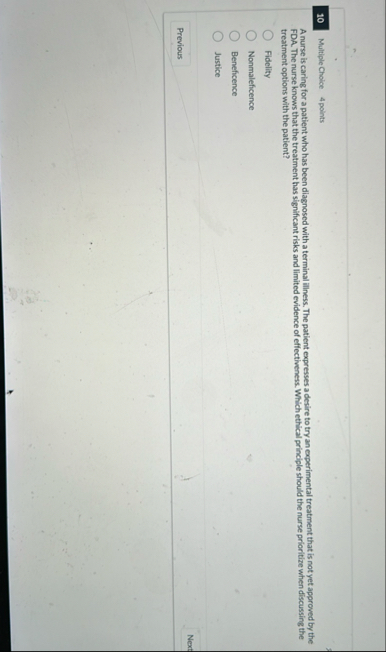 Solved 10Multiple Choice 4 ﻿pointsA nurse is caring for a | Chegg.com