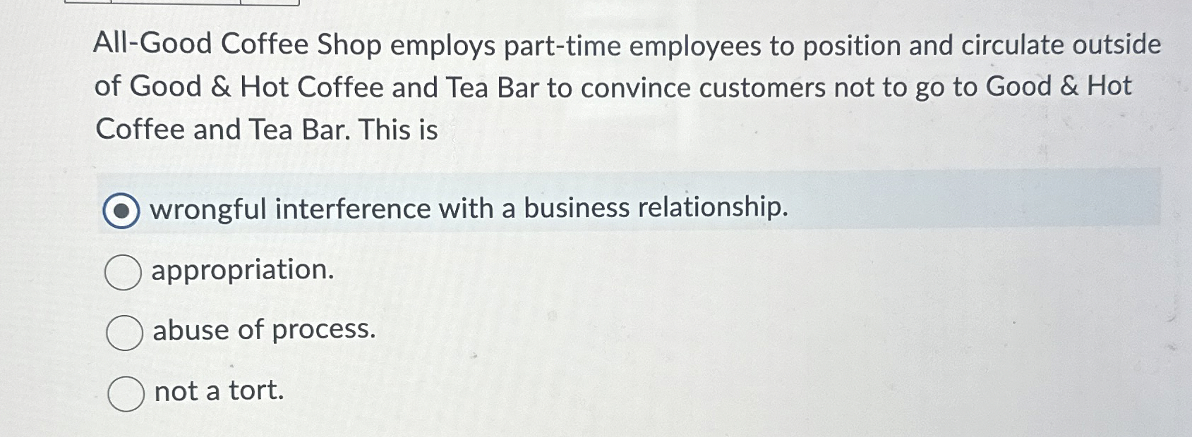 Solved All-Good Coffee Shop employs part-time employees to | Chegg.com