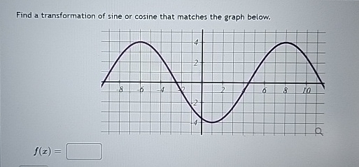 Solved Find a transformation of sine or cosine that matches | Chegg.com