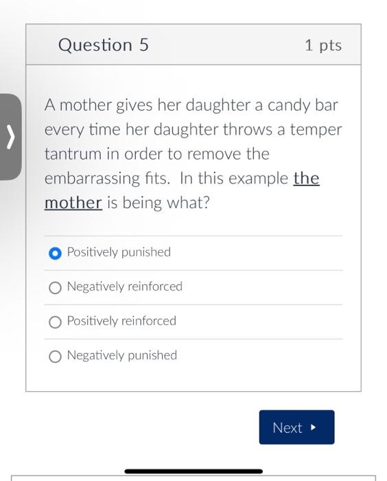 Solved A mother gives her daughter a candy bar every time | Chegg.com