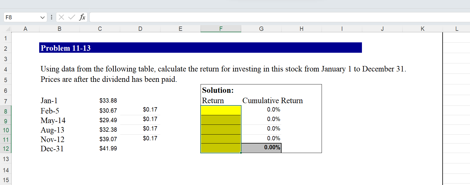 Problem 11-13Using data from the following table, | Chegg.com