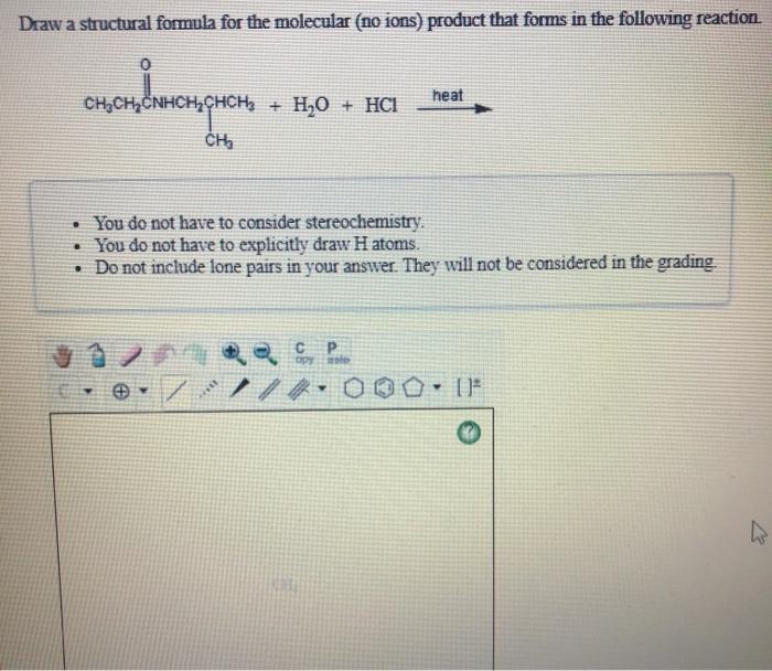 Solved Draw a structural formula for the molecular (no ions) | Chegg.com