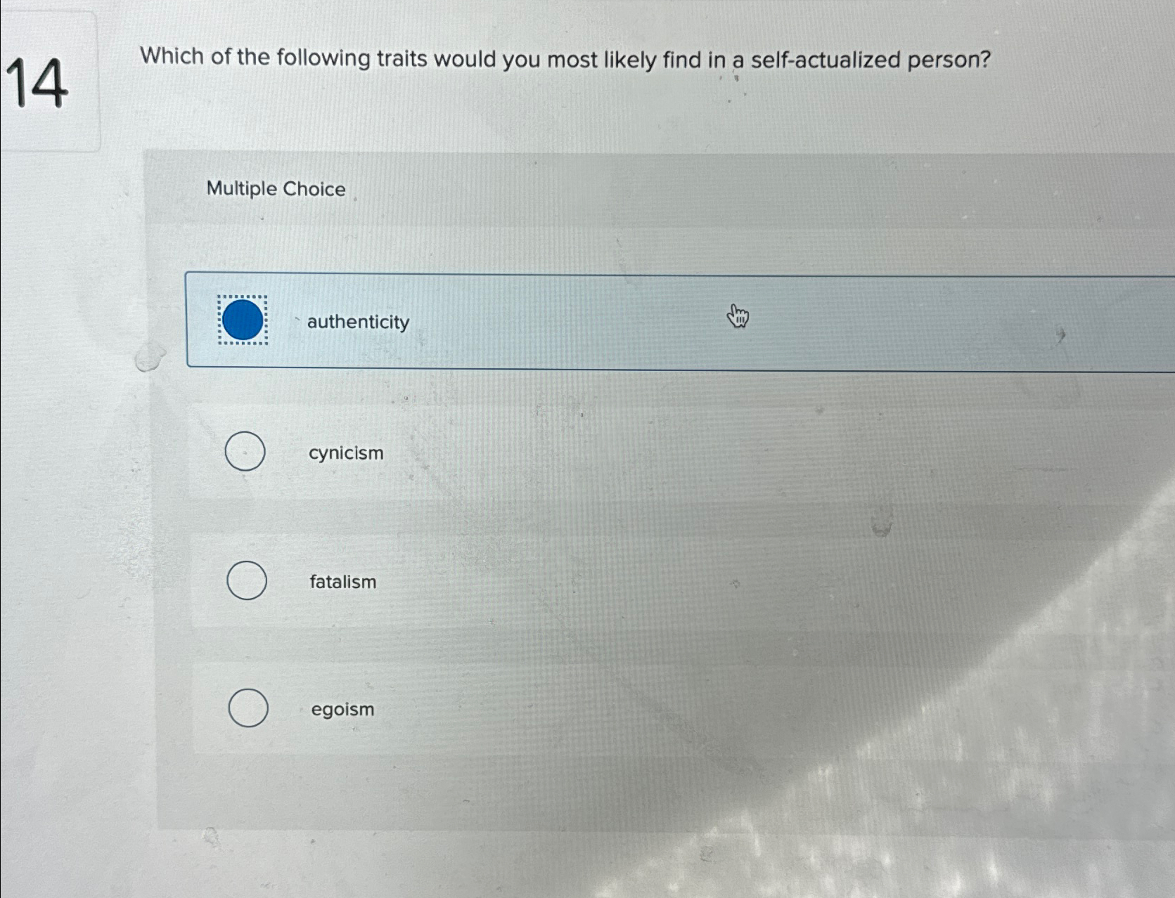 Solved 14Which of the following traits would you most likely | Chegg.com