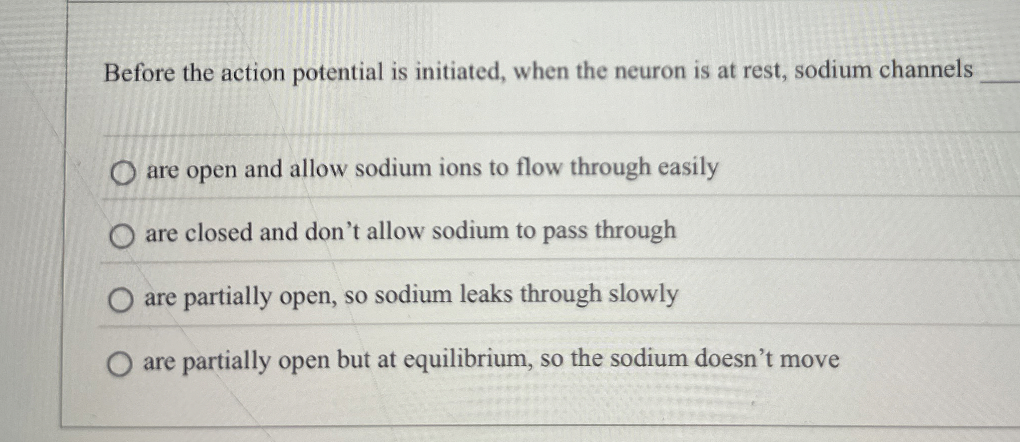 Solved Before the action potential is initiated, when the | Chegg.com