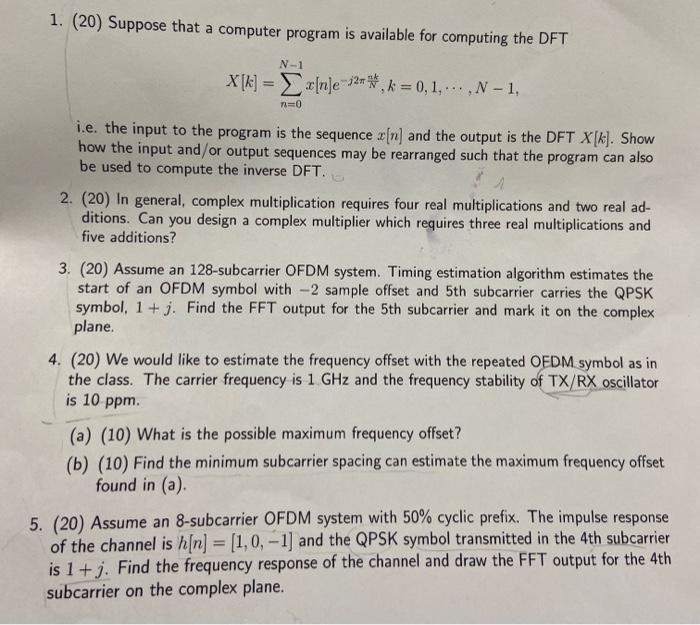 Solved 1 20 Suppose That A Computer Program Is Available