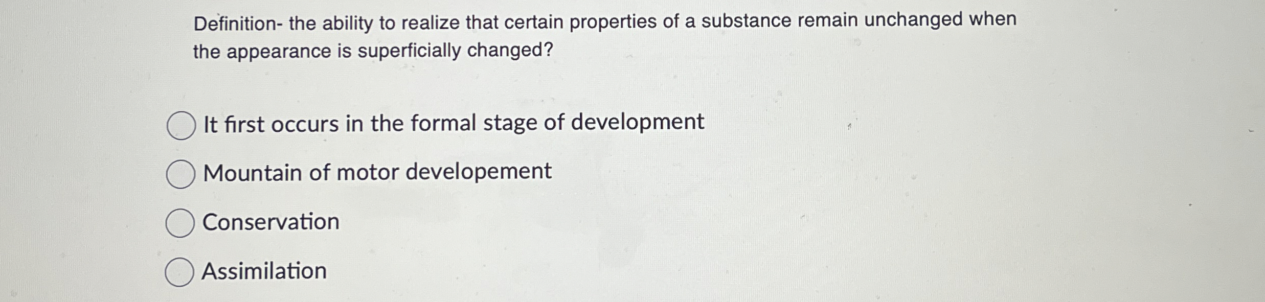Solved Definition- ﻿the ability to realize that certain | Chegg.com