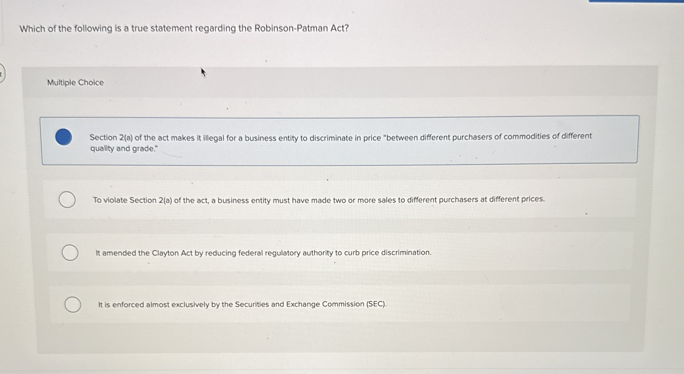 Solved Which of the following is a true statement regarding | Chegg.com