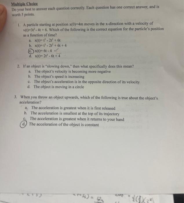 Solved Muliple Choise Do your best to answer each question | Chegg.com