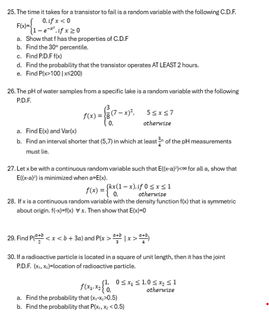 Solved The time it takes for a transistor to fail is a | Chegg.com
