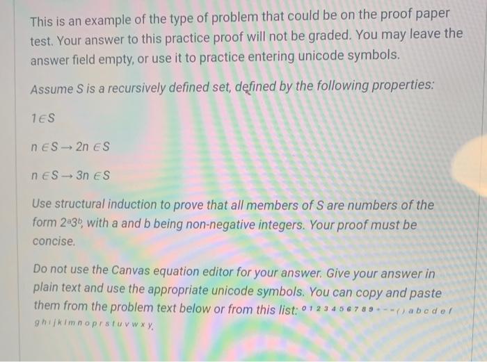 Solved This is an example of the type of problem that could | Chegg.com