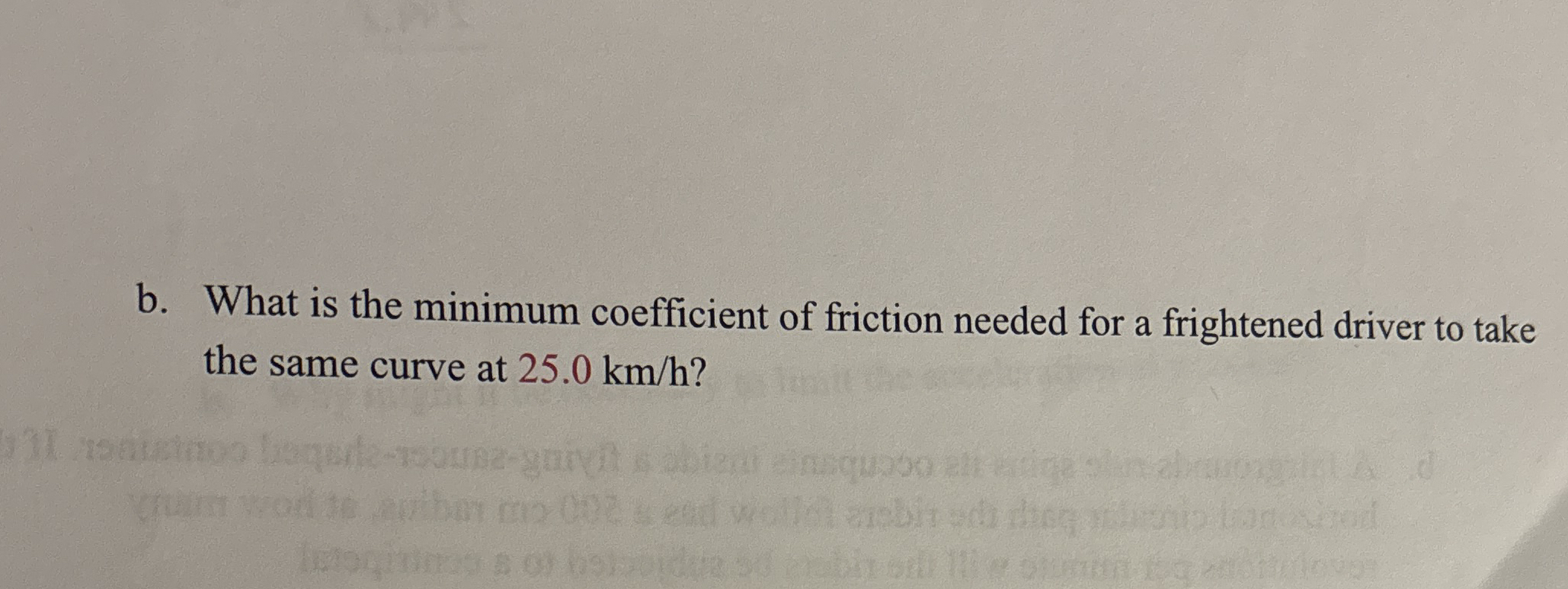 Solved b. ﻿What is the minimum coefficient of friction | Chegg.com