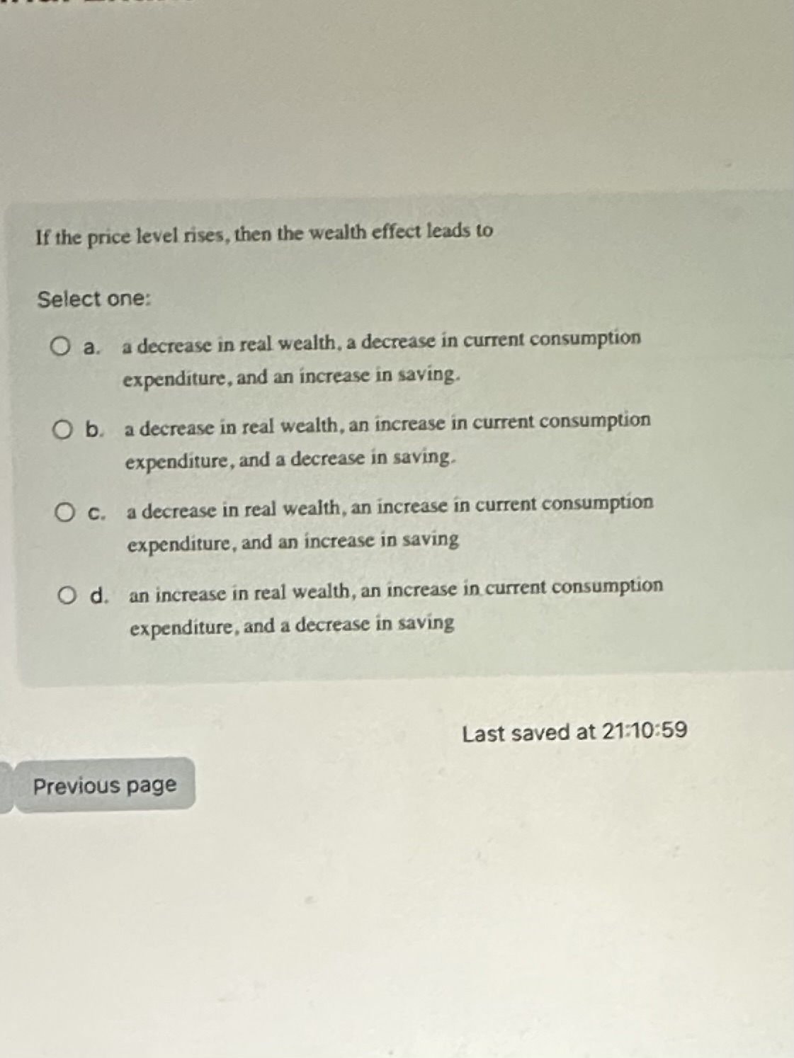 Solved If the price level rises, then the wealth effect | Chegg.com