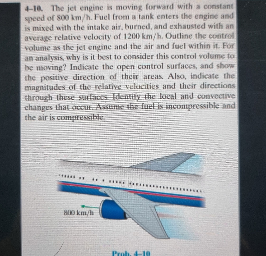 Solved 4-10. ﻿The jet engine is moving forward with a | Chegg.com