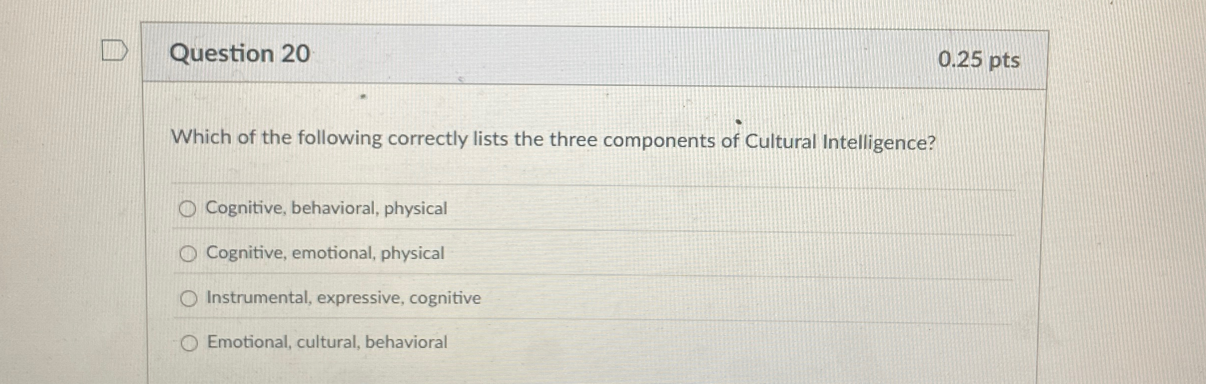 Solved Question 200.25 ﻿ptsWhich of the following correctly | Chegg.com