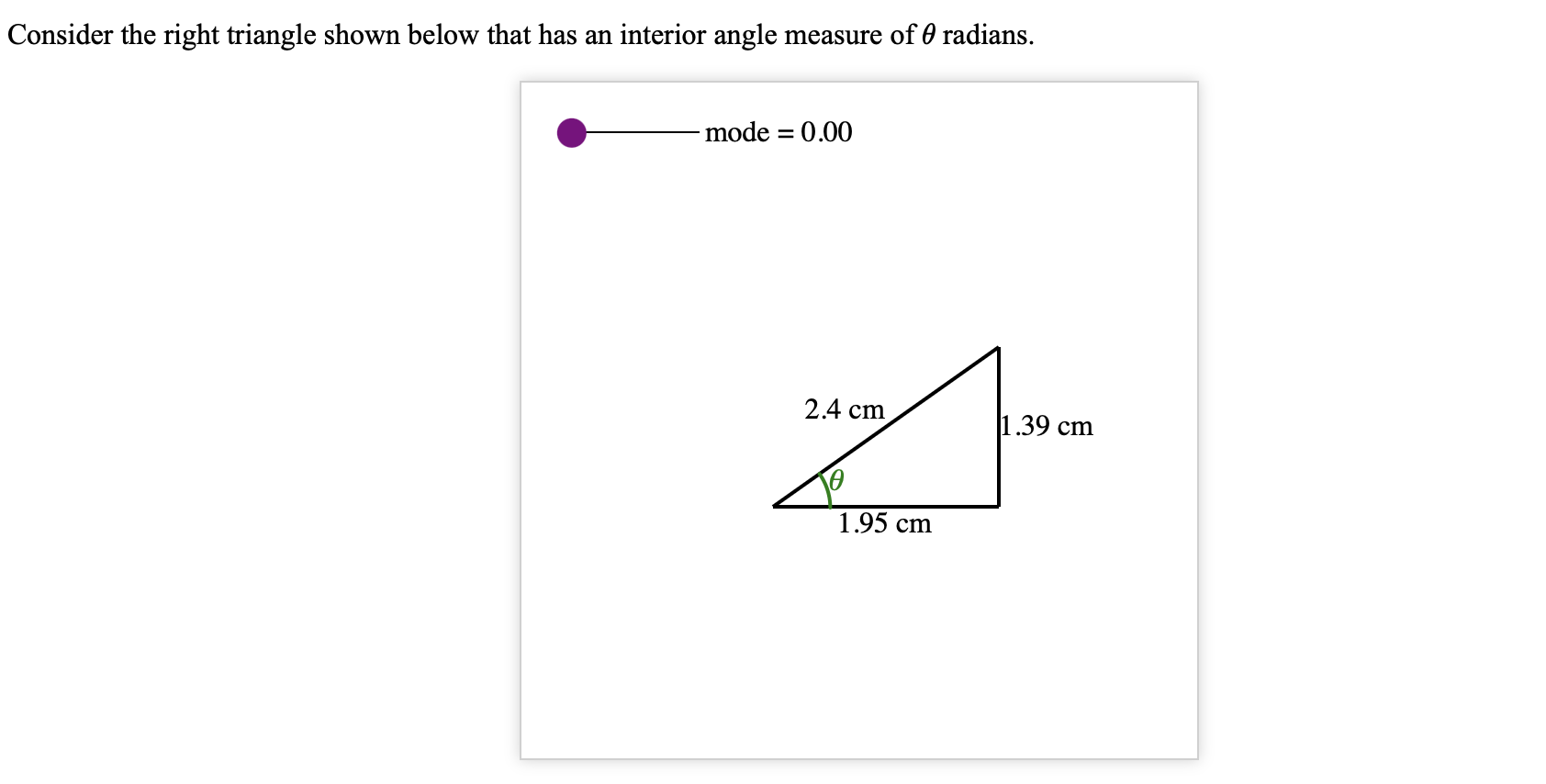 Solved Consider the right triangle shown below that has an | Chegg.com