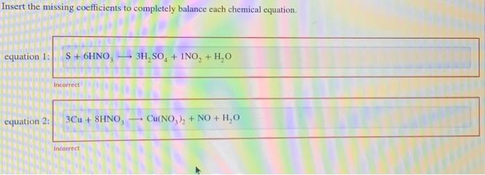Solved Insert the missing coefficients to completely balance | Chegg.com