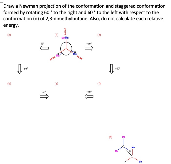Solved Draw a Newman projection of the conformation and | Chegg.com