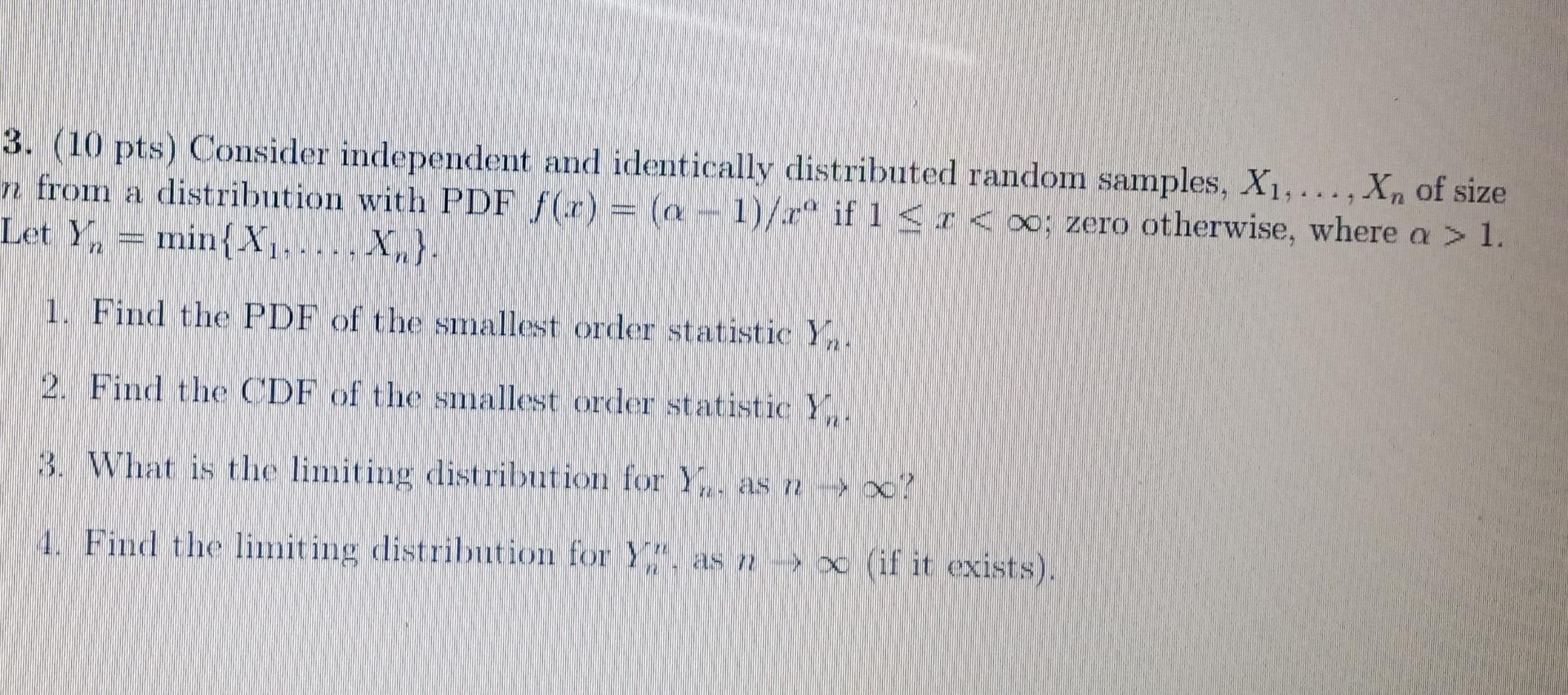Solved 3. (10 pts) Consider independent and identically | Chegg.com