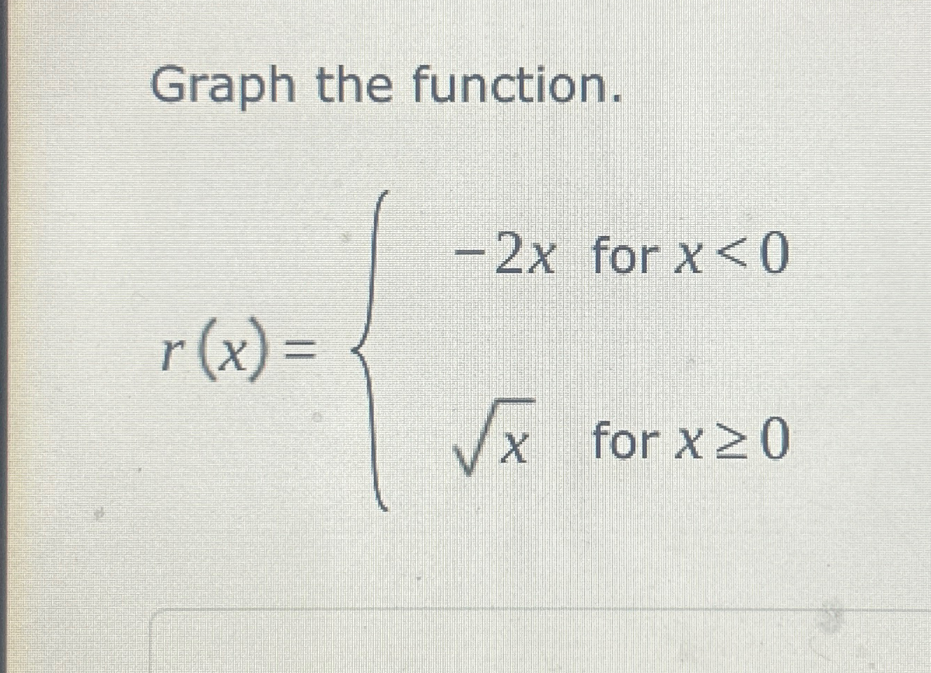 Solved Graph the function.r(x)={-2x for x