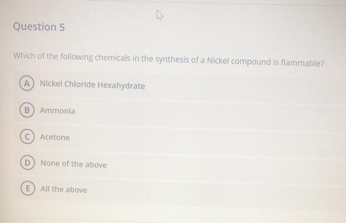Solved Which of the following chemicals in the synthesis of | Chegg.com