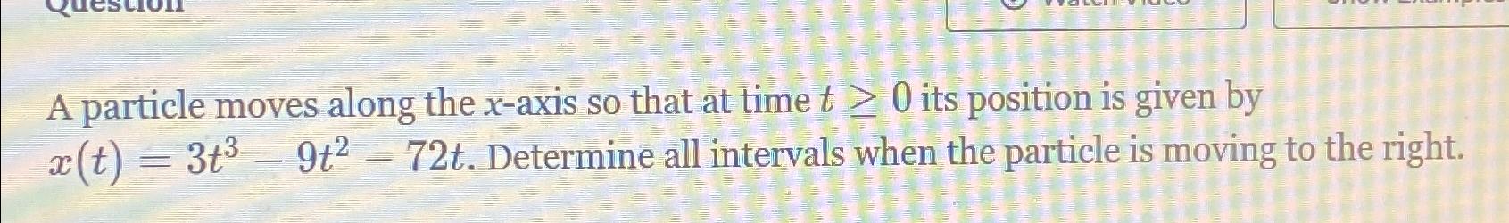 Solved A particle moves along the x-axis so that at time t≥0 | Chegg.com