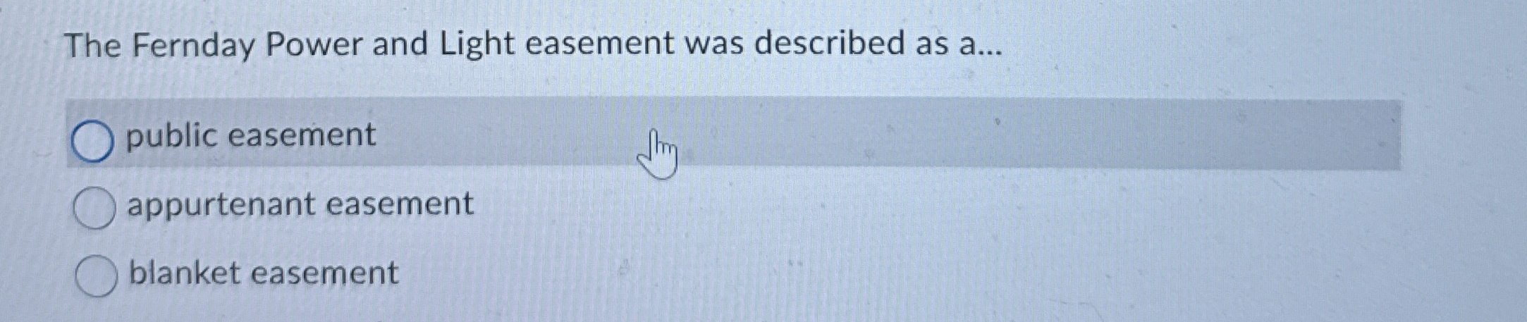 Solved The Fernday Power and Light easement was described as | Chegg.com