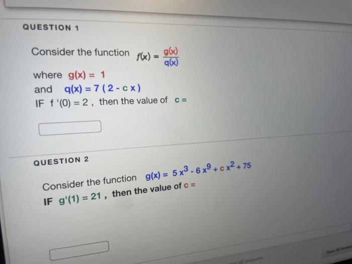 Solved Consider the function f(x)=q(x)g(x) where g(x)=1 and | Chegg.com