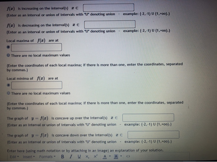 Solved Let f(1) = * - 8c?. Here is its unlabelled graph: | Chegg.com